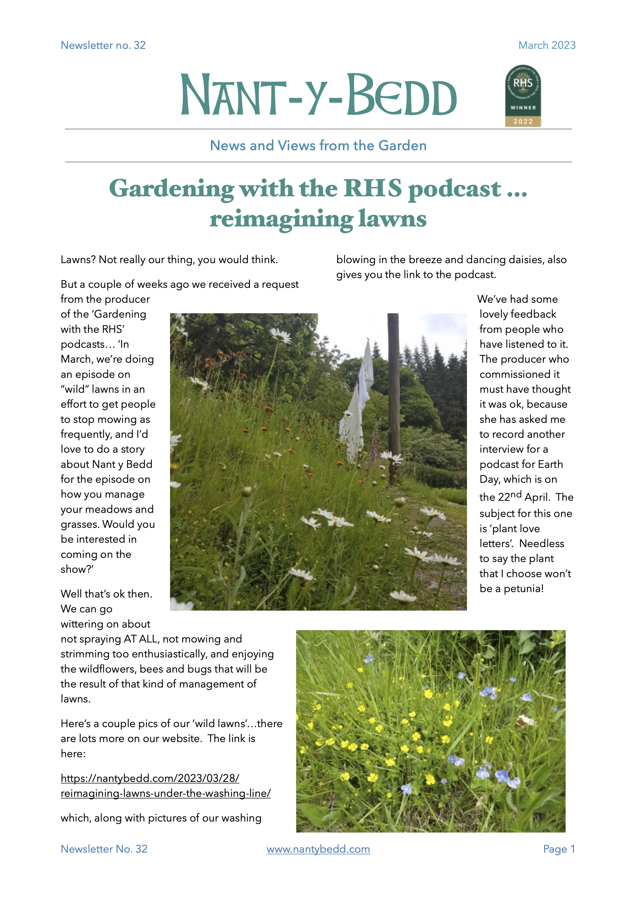 March 2023 Newsletter | Nant y Bedd